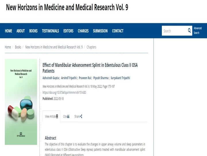 Effect of Mandibular Advancement Splint in Edentulous Class II OSA ...