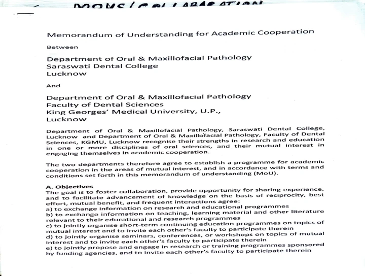 MOUs/COLLABORATION ACTIVITIES|SDCINDIA